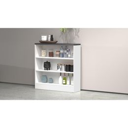 KOCHSTATION K&uuml;chenregal &raquo;Sole,Regal,Standregal,K&uuml;chenregal,Ablageregal&laquo; Kombinierbar mit K&uuml;cheninsel Serie Sole wei&szlig; B/H/T: 90cm x 90cm x 25cm, 3 Stk.