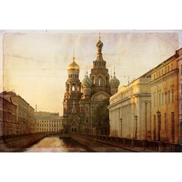 papermoon Fototapete &raquo;ST PETERSBURG-RUSSLAND ALTSTADT VINTAGE WANDTAPETE DEKO&laquo; bunt Vlies B/L: 2m x 1,49m, Bahnen: 4 Stk.
