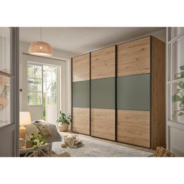 STAUD Schwebet&uuml;renschrank &raquo;Includo, Made in Germany&laquo; Holzwerkstoff Artisan Eiche, B/H/T: 249cm x 222cm x 68cm, Schubladen: 2 Stk. T&uuml;ren: 3 Stk. 