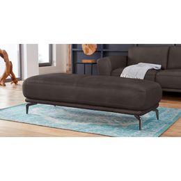 W.Schillig Hocker &raquo;montanaa&laquo; mit Metallf&uuml;&szlig;en in Schwarz pulverbeschichtet, Breite 141 cm braun B/H/T: 141cm x 42cm x 61cm, Longlife Xtra-Leder Z59