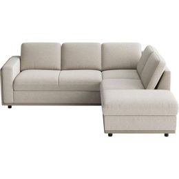 Sit & More sit&more Ecksofa &raquo;Cordoba&laquo; wahlweise mit Schlaffunktion und Bettkasten oder Stauraum beige 100% Polyester B/H/T: 232cm x 85cm x 212cm, Struktur, 