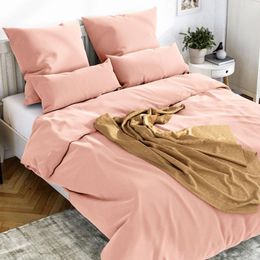 Bettw&auml;sche &raquo;Mako-Satin Baumwollsatin Sommerbettw&auml;sche&laquo; 2 Stk. 135x200 cm, 155x220, 200x200 & &Uuml;bergr&ouml;&szlig;en I inkl. Kissenbez&uuml;ge 80x80 rosa Mako-Satin, 