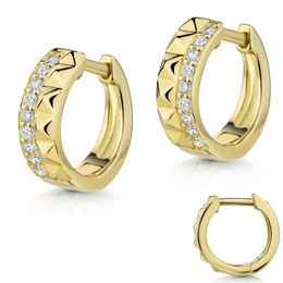 Firetti Damen Paar Creolen &raquo;Schmuck Geschenk Silber 925 Ohrschmuck Ohrringe&laquo; Made in Germany - mit Zirkonia (synth.) gold 13,3mm, Silber 925 (