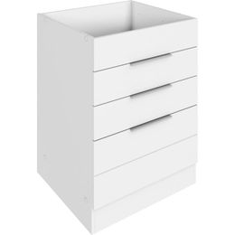 KOCHSTATION Kochfeldumbauschrank &raquo;KS-Luhe&laquo; 60 cm breit, hochwertige MDF-Fronten mit waagerechter Lisene wei&szlig; MDF wei&szlig;, B/H/T: 60cm x 82cm x 60cm, 
