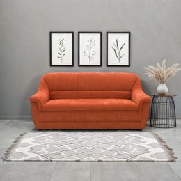 DOMO collection 3-Sitzer &raquo;Lale, zeitloses und komfortables Sofa, bequeme Armlehnen, Breite 185cm&laquo; orange 100% Polyester B/H/T: 185cm x 88cm x 93cm, 