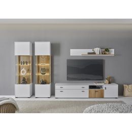 Home Affaire Wohnwand &raquo;HUDSON&laquo; Set, 4 Stk. tlg. wei&szlig; B/H/T: 316cmcm x 180cmcm x 42cmcm