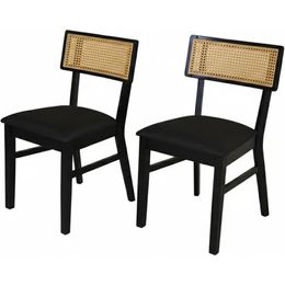Jahnke Esszimmerstuhl &raquo;VIENNA SIT DUO&laquo; () Esszimmerstuhl (2er Set), Massivholz, gepolstert, bis 110 kg belastbar schwarz Massivholz B/H/T: 47cm x 81,5cm x 