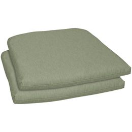 GO-DE Sitzkissen &raquo;Selina&laquo; 2er Set, 45/46x40 cm gr&uuml;n Polyester B/L: 40cm x 45cm, 2 Stk.