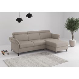 Sit & More sit&more Ecksofa &raquo;Glendale, L-Form&laquo; inkl. Kopfteilverstellung,wahlweise mit Vorziehsitz und Bettkasten beige 95% Polyester, 5% Polyamid B/H/T: 253cm x