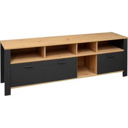 M&auml;usbacher Lowboard &raquo;Nele&laquo; Breite 193 cm schwarz B/H/T: 193cm x 62cm x 44cm, 3 Stk.