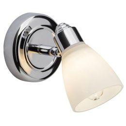Brilliant Wandstrahler &raquo;Kensington&laquo; G9 1 Stk. Wandspot chrom/wei&szlig; wei&szlig; 1, &Oslash; 9cm H: 14,5cm, 1 Stk.
