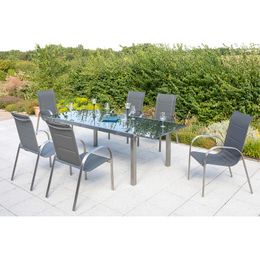Merxx Garten-Essgruppe &raquo;Lucca&laquo; grau Obermaterial: 100% Polyester. F&uuml;llung: 100% Polyester Einheitsgr&ouml;&szlig;e