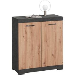 FMD Kommode &raquo;Bristol&laquo; In unterschiedlichen Tiefen, mit verstellbaren B&ouml;den braun Holzwerkstoff B/H/T: 80cm x 89,9cm x 34,9cm, 2 Stk.