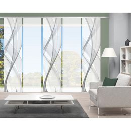 Vision Schiebegardine &raquo;PACOLIA&laquo; Paneelwagen 5 Stk. tlg. SET,SCHIEBEVORHANG,BAMBUS,DIGITALDRUCK grau Polyester 260cm, Paneelwagen, 60cm