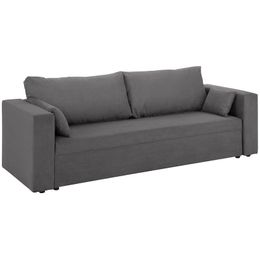 Home Affaire 3-Sitzer &raquo;Pur&laquo; wahlweise mit Bettfunktion grau Struktur (100% Polyester);100% Polyester Melrose ;Luxus-Microfaser Nubuk (100% Polyester) 