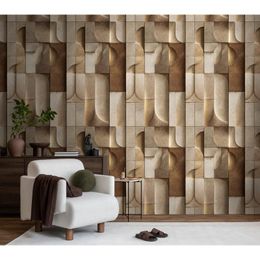Livingwalls living walls Vliestapete &raquo;Fototapete Geometrische Formen erweiterbar&laquo; braun Vlies B/L: 159m
