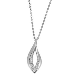 Firetti Damen Kette mit Anh&auml;nger &raquo;Schmuck Geschenk Silber 925 Halsschmuck Halskette Ankerkette Elipse&laquo; mit Zirkonia (synth.) silber Silber 925 (