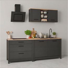 Inter Link K&uuml;chenzeile &raquo;Pienza, Einbauk&uuml;che, K&uuml;chenblock, K&uuml;chenmodul, Kompaktk&uuml;che&laquo; Ohne E-Ger&auml;te, f&uuml;r Sp&uuml;le/Sp&uuml;lmaschine, Kochfeld, B: 230 cm B/H/T: 230cm x 