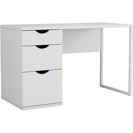 OTTO home Schreibtisch Set, mit Schubladen, im modernen skandinavischen Design, Breite 120 cm wei&szlig; B/H/T: 120cm x 73cm x 55cm