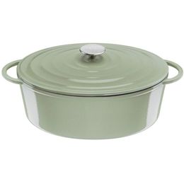 Tefal Br&auml;ter &raquo;LOV Schmortopf mit Deckel, &Oslash; 34 cm, oval&laquo; Gusseisen gr&uuml;n &Oslash; 34cm + H&ouml;he 17,41cm