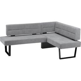 massivline&more Eckbank &raquo;Martina&laquo; modernes Design, Gestell aus massivem Metall grau Holzwerkstoff, Metall, Polyester B/H/T: 155cm x 85cm x 195cm, 