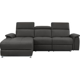 OTTO home Ecksofa &raquo;Pareli, L-Form, 259cm,m. Recamiere, Echtleder, Kunstleder, Webstoff&laquo; man. o. elektr. Relaxfunktion, USB/Kopfteilverstellg u. LED 