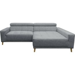 OTTO home Ecksofa &raquo;Greve 248 x 172 cm mit Steppungen, f&uuml;r g&auml;ngige Saugroboter geeignet&laquo; Kopfteile verstellbar, L-Form, aus Pet Friendly Bezug grau 100