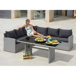 Merxx Gartenlounge-Set &raquo;Chicago&laquo; grau Obermaterial: 100% Polyester. F&uuml;llung: 100% Polyurethan Einheitsgr&ouml;&szlig;e