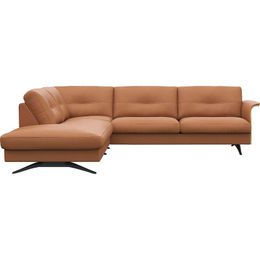 FLEXLUX Ecksofa &raquo;Glow bequem und komfortabel durch hochwertigen Sitzaufbau, L-Form&laquo; Skandinavisches Design, In hochwertiger Verarbeitung braun 100% 