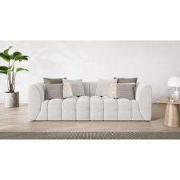 s.Oliver Big-Sofa &raquo;COBBO 3-Sitzer Design-Sofa Bubble-Optik, Ma&szlig;e B/T/H: 259/126/104 cm&laquo; mit vielen Kissen, moderne Steppung und hoher Sitzkomfort wei&szlig;
