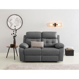 OTTO home 2-Sitzer &raquo;Lannilis&laquo; mit manueller und elektrischer Relaxfunktion grau B/H/T: 158cm x 99cm x 92cm, Kunstleder,manuelle Relaxfunktion