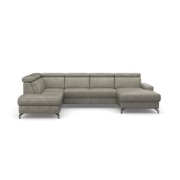 Sit & More sit&more Wohnlandschaft &raquo;Scarlett U-Form&laquo; inklusive Kopfteilverstellung, optional Schlaffunktion & Bettkasten grau B/H/T: 333cm x 226cm, Luxus-