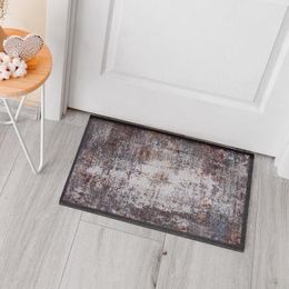 ANDIAMO Fu&szlig;matte &raquo;Metropolitan, Welcome, Made in Belgium&laquo; rechteckig 4 mm H&ouml;he Schmutzfangmatte, verschiedene Motive, rutschhemmend, waschbar grau Kunstfaser 