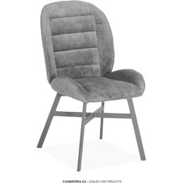 OMG Design Esszimmerstuhl &raquo;Canberra&laquo; (Set) 2 Stk.Esszimmerstuhl, pflegeleichter Samtvelour Bezug grau Polyester B/H/T: 51cm x 94cm x 62cm, 2 Stk., 