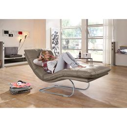 W.Schillig Relaxliege &raquo;daily dreams&laquo; in Waffelkissen-Optik, wahlweise mit Motor, Freischwingergestell braun Longlife Xtra-Leder Z59: Glattleder mit 