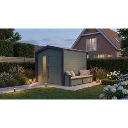 Weka Gartenhaus &raquo;Killarney&laquo; Doppelt&uuml;r mit Lamellen, inkl. Sitztruhe gr&uuml;n Massivholz ohne Fu&szlig;boden, ohne Dacheindeckung