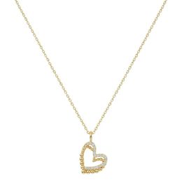 Amor Damen Kette mit Anh&auml;nger &raquo;Herz-Motiv&laquo; mit Zirkonia (synth.) Silber 925 (Sterlingsilber), L: 45 B: 1mm