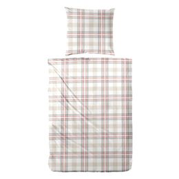 Primera Bettw&auml;sche &raquo;Feinbiber-Bettw&auml;sche Christmas Check&laquo; 2 Stk. mit klassischem Karo Feinbiber, Obermaterial: 100% Baumwolle B/L: 155cm x 220cm, 1 Stk., 1 