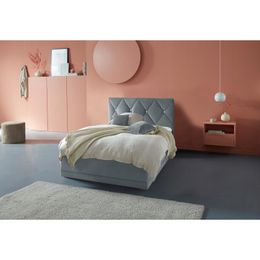 Westfalia Schlafkomfort Polsterbett &raquo;Adamas&laquo; auch mit Bettkasten, Knopfheftung mit Strasssteinen grau Bezug: 100% Polyester, Polsterung: Polsterwatte, Material Gestell: 