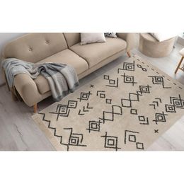 Kayoom Teppich &raquo;Mylen 325&laquo; rechteckig 20 mm H&ouml;he beige Baumwolle B : 80cm 1 Stk., 20mm, L: 150cm
