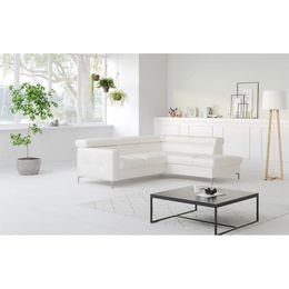 COTTA Ecksofa &raquo;Sammy L-Form&laquo; mit Kopfteilverstellung, wahlweise mit Schlaffunktion & Bettkasten wei&szlig; Microfaser Primabelle (100% Polyester);Die 