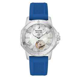 Bulova Damen Automatikuhr &raquo;Marine Star Automatic&laquo; Armbanduhr, Damenuhr, bis 10 bar wasserdicht, Saphirglas blau Einheitsgr&ouml;&szlig;e