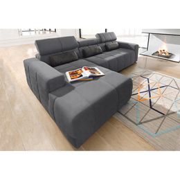 DOMO collection Ecksofa &raquo;BRANDON 289x177x80 cm, whlw. mit Sitztiefenverstellung, L-Form&laquo; mit Kopfteilverstellung, wahlweise Sitztiefenverstellung, L-