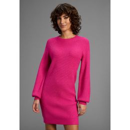 Laura Scott Damen Strickkleid mit modischem Strickmuster - NEUE KOLLEKTION pink 38, N-Gr