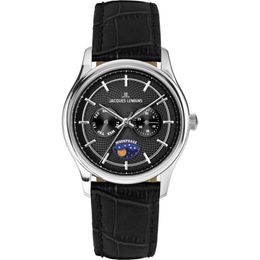 Jacques Lemans Herren Quarzuhr &raquo;Derby&laquo; Armbanduhr, Herrenuhr, analog, Wochentag, Mondphase Einheitsgr&ouml;&szlig;e