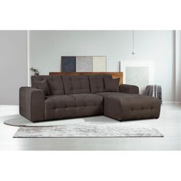 Home Affaire Ecksofa &raquo;Nosia L-Form&laquo; incl. 2 Zierkissen, mit feiner Steppung grau 100% Polyester B/H/T: 234cm x 85cm x 163cm, Samtvelours, Recamiere 