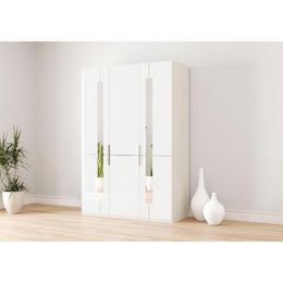 Musterring Kleiderschrank &raquo;Imola W&laquo; Einlegeb&ouml;den und Kleiderstangen, mit Glast&uuml;ren inklusive Zierspiegel wei&szlig; Floatglas, Holzwerkstoff B/H/T: 148,4cm x 236cm x 