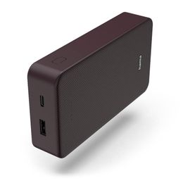 Hama Powerbank &raquo;Powerbank 20000mAh, 2 Ausg&auml;nge: USB-C, USB-A&laquo; 20.000 mAh 3,7 lila Leistungsstarker Akku, Power Bank ist in 9 Stunden vollgeladen und 