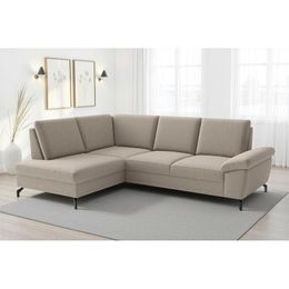 Sit & More sit&more Ecksofa &raquo;Chelsea L-Form, B: 264 cm, mit Armteil-& Sitztiefenverstellung&laquo; optional Schlaffunktion und Bettkasten beige 95% Polyester, 5% 
