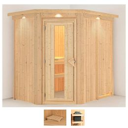 Karibu Sauna &raquo;Clara&laquo; Set, ohne Ofen beige ohne Ofen, (ohne Ofen)